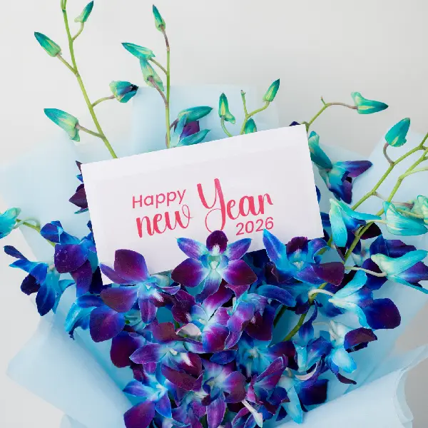 Buy/Send New Year Orchids Bouquet Online | Floraindia